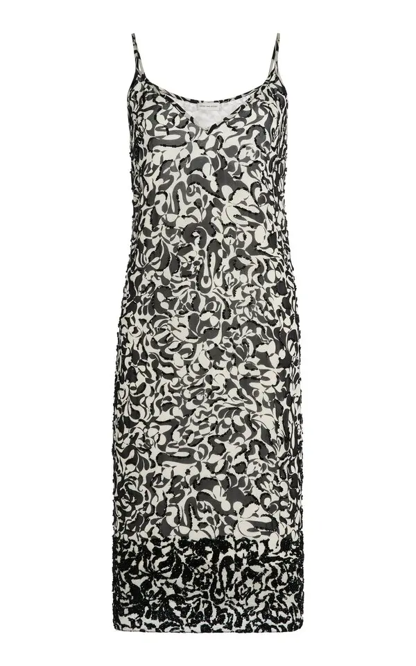 Dries Van Noten Denya Embellished Georgette Midi Dress - Black