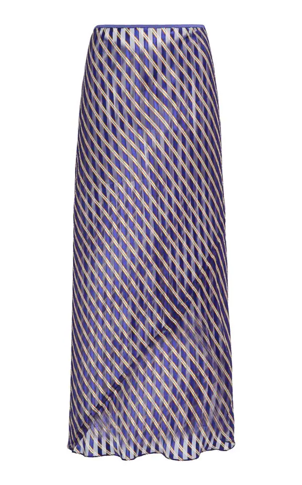 Dries Van Noten Sati Diagonal-striped Skirt - Purple
