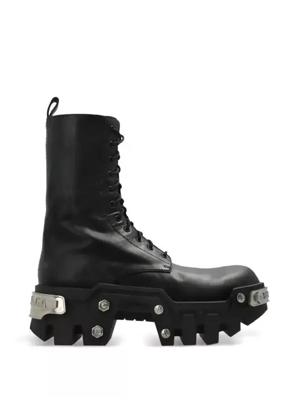 Balenciaga Bulldozer" Lace-up Platform Boots - Black