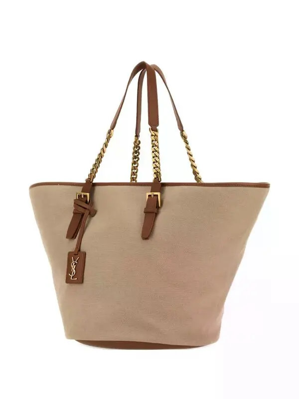 Saint Laurent Panier Chain-trimmed Tote Bag - Brown