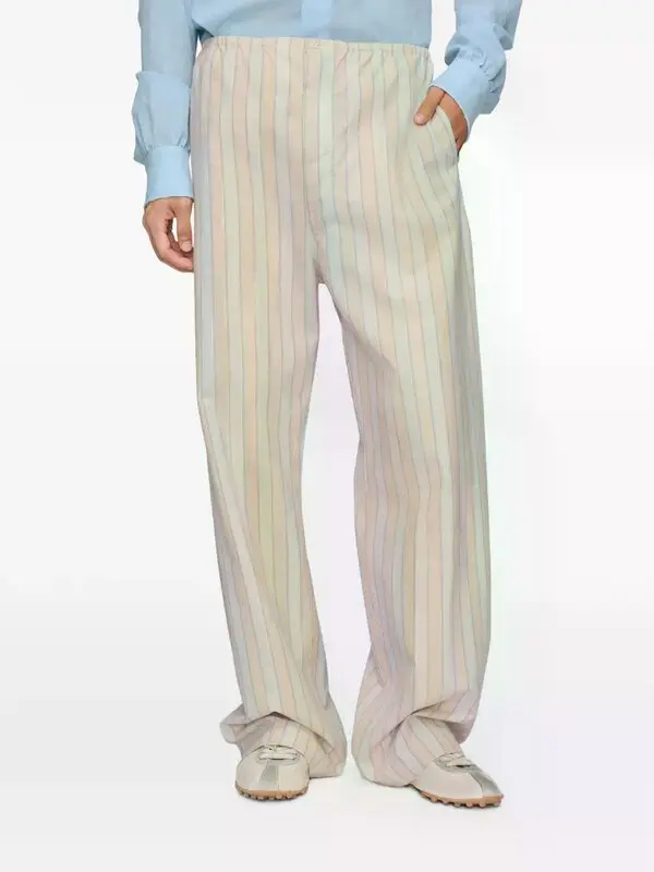 MAISON MARGIELA Striped Cotton Trousers