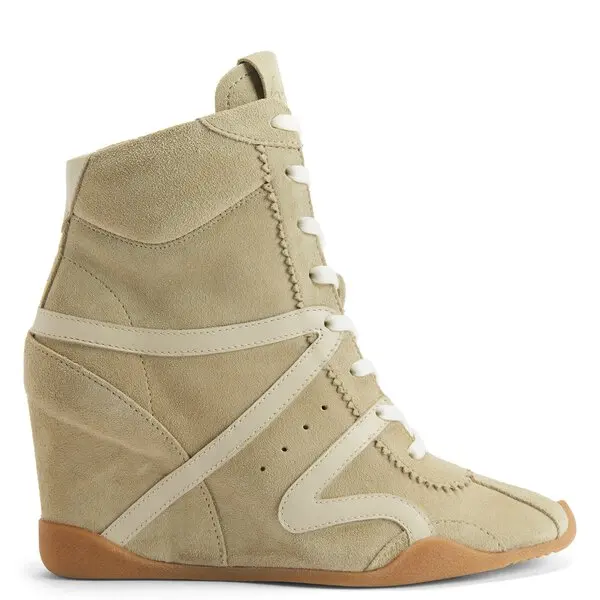 GIUSEPPE ZANOTTI Suede Wedge Sneakers - Ivory