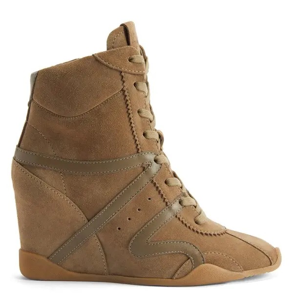 GIUSEPPE ZANOTTI Suede Wedge High-top Sneakers - Beige