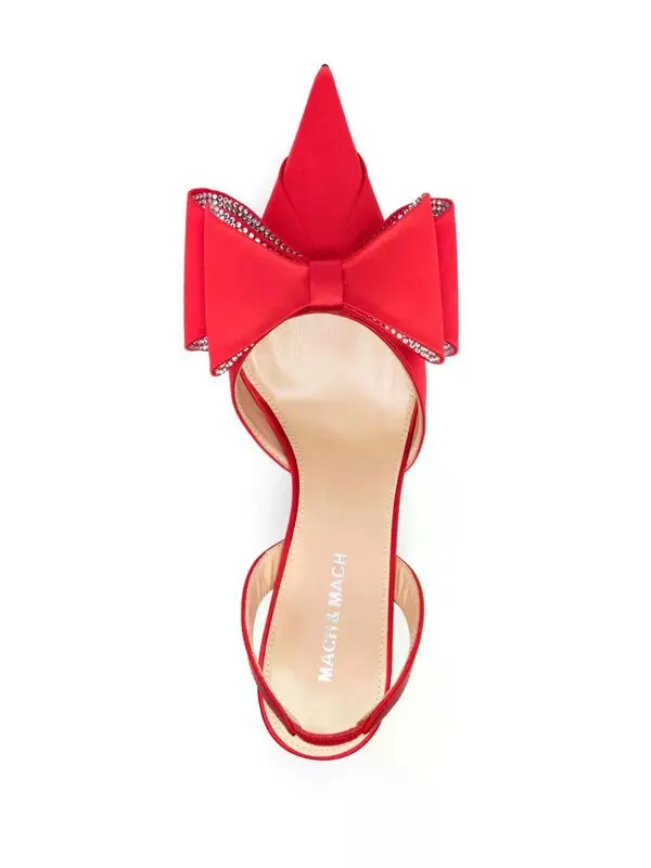 Mach & Mach 80mm Bow Detail Slingback Pumps