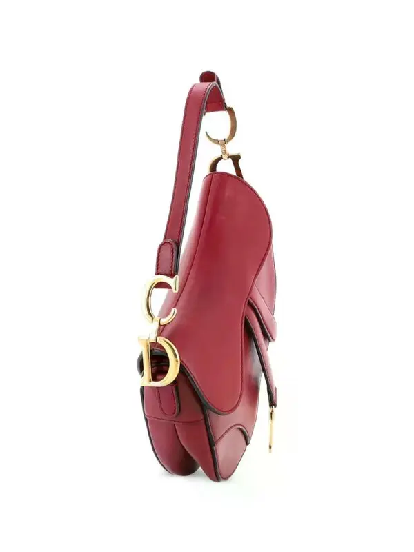 Dior Saddle Handbag Leather Mini Shoulder Bag - Red