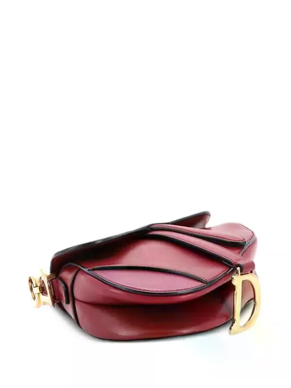 Dior Saddle Handbag Leather Mini Shoulder Bag - Red