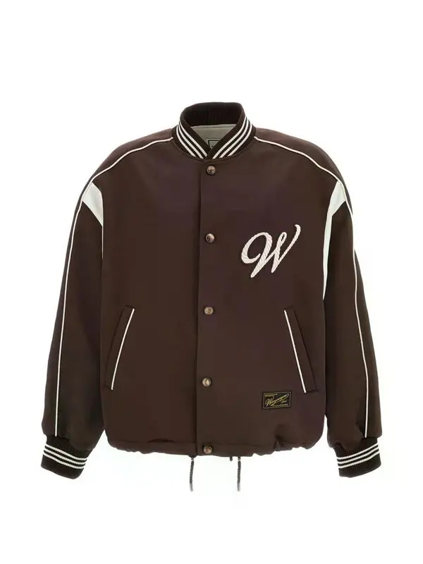 WOOYOUNGMI Buttoned Bomber Jacket With Striped Collar