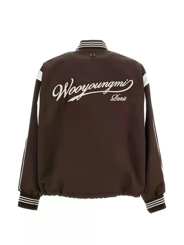 WOOYOUNGMI Buttoned Bomber Jacket With Striped Collar