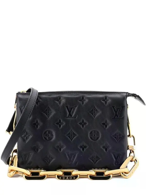 LOUIS VUITTON Coussin Bb Crossbody Bag Monogram Embossed Lambskin - Black