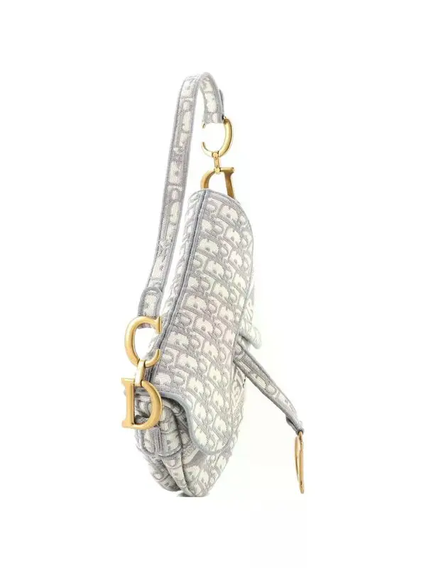 Dior Saddle Bag Oblique Canvas Medium - Grey