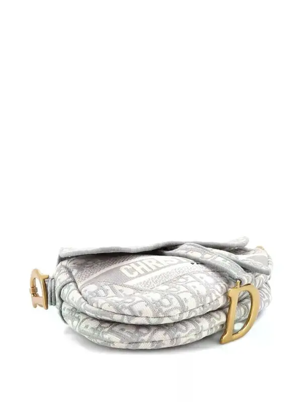 Dior Saddle Bag Oblique Canvas Medium - Grey