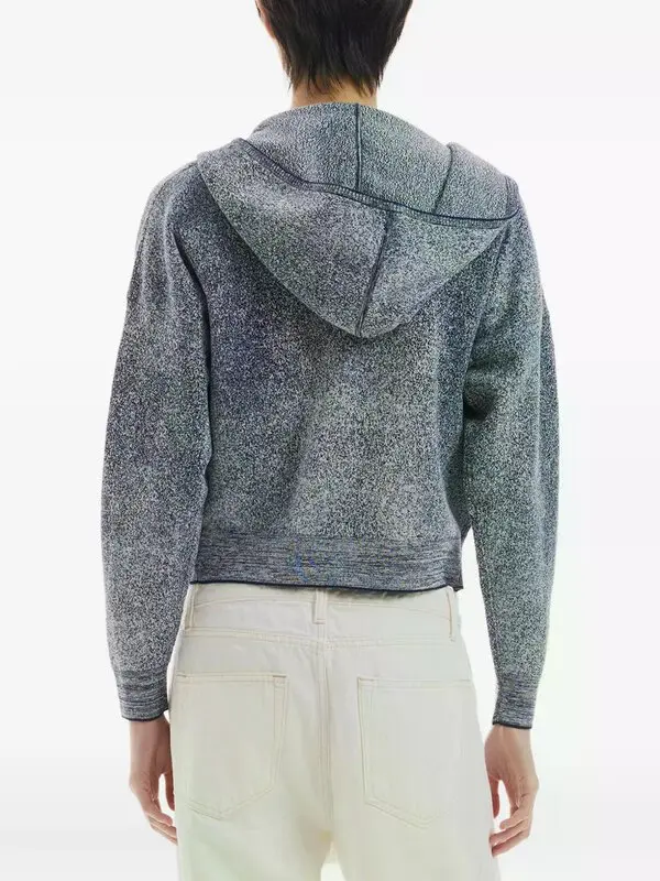 CRUSH COLLECTION Denim-effect Cropped Hooded Jacket