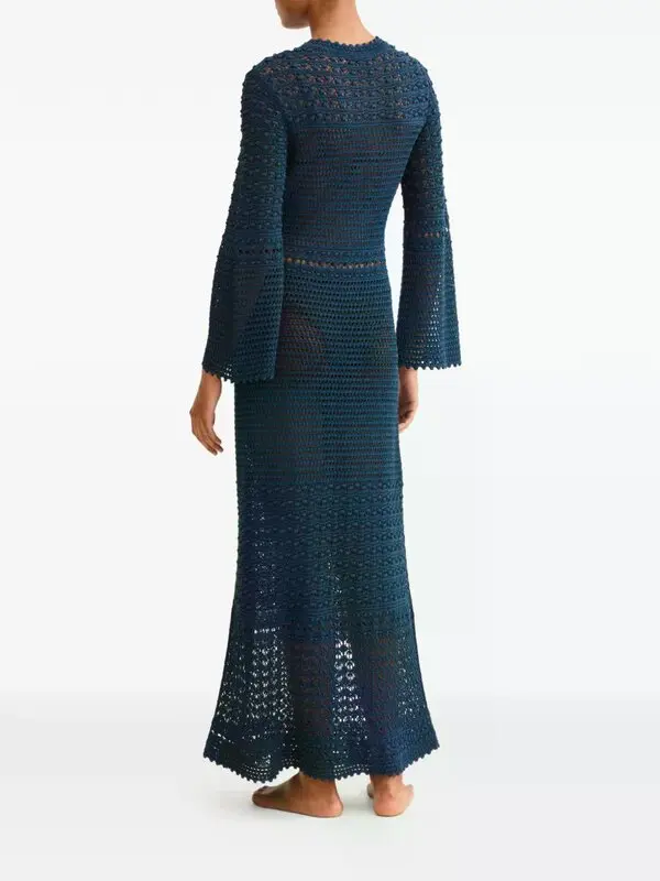 ERES Madone Crochet Maxi Dress With Bell Sleeves