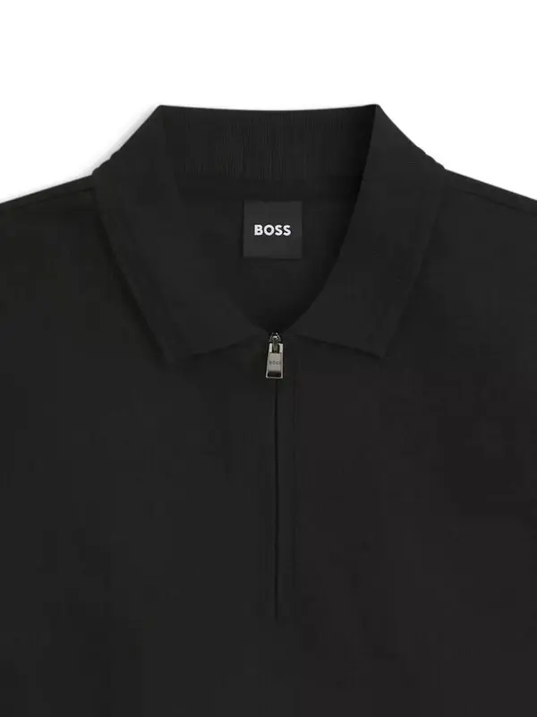 BOSS Zip-fastening Textured Polo Shirt