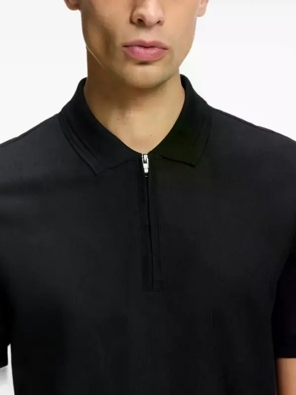BOSS Zip-fastening Textured Polo Shirt