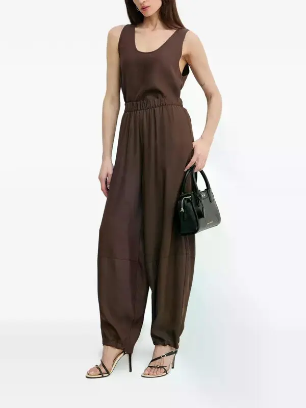 SIMONA CORSELLINI Sleeveless Scoop Neck Top - Brown