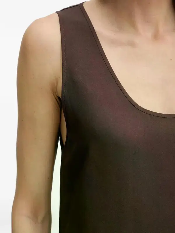 SIMONA CORSELLINI Sleeveless Scoop Neck Top - Brown