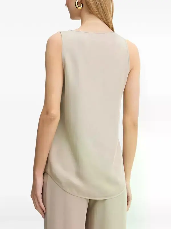 SIMONA CORSELLINI Sleeveless Scoop Neck Vest - Neutrals