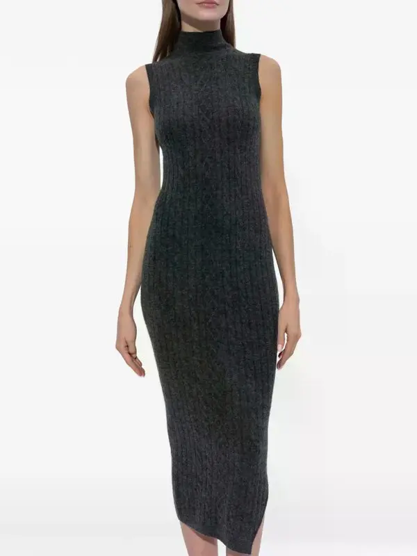 ALLSAINTS Sabine High-neck Cable Knit Midi Dress