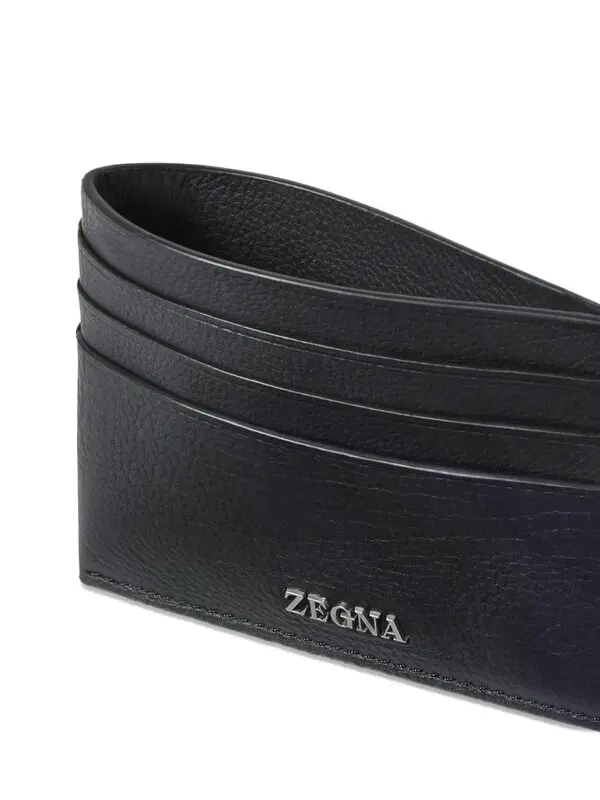 Zegna Leather Card Holder - Black