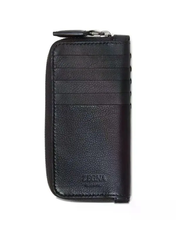 Zegna Leather Card Case - Blue