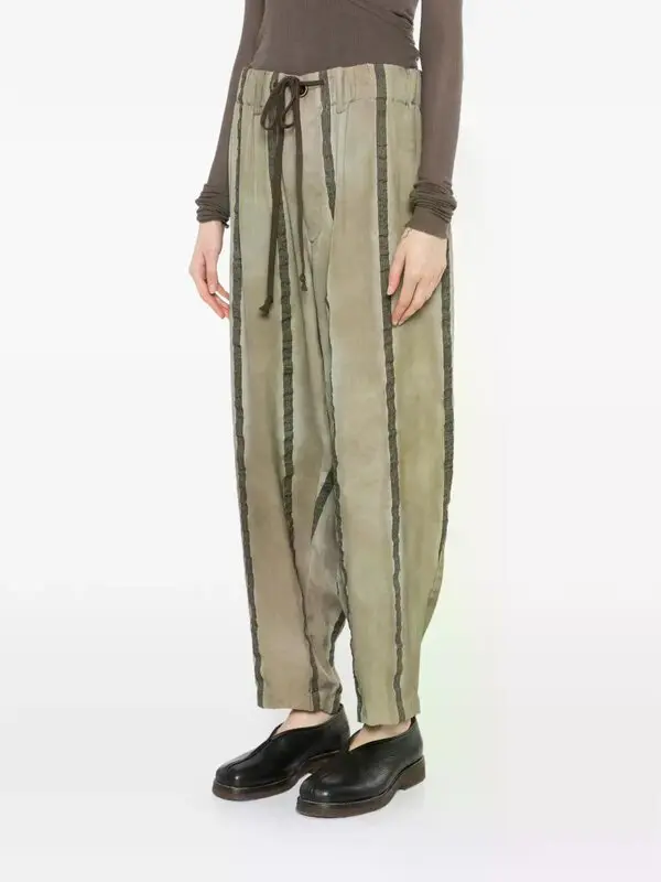 UMA WANG Striped Tapered Drawstring Trousers
