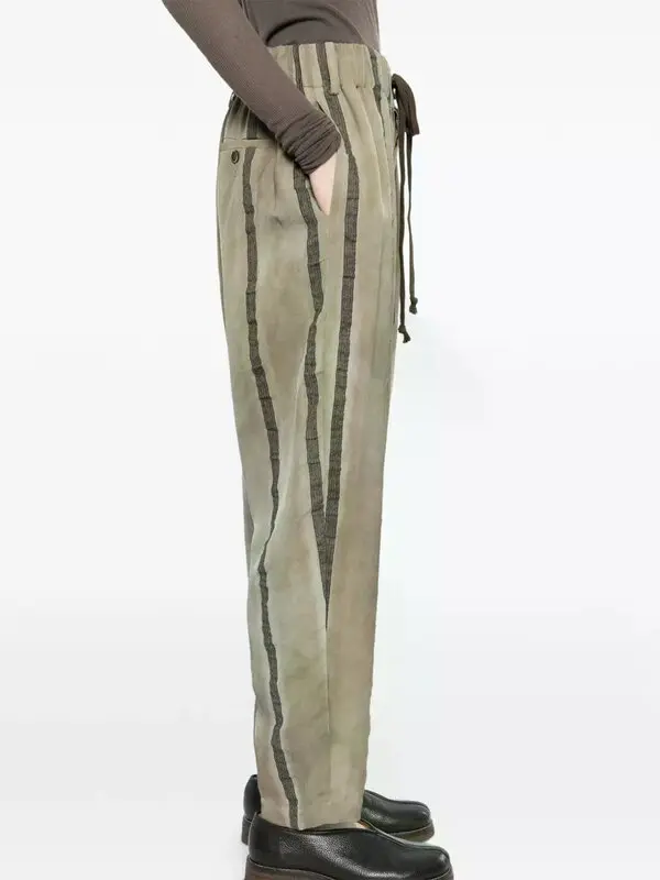 UMA WANG Striped Tapered Drawstring Trousers