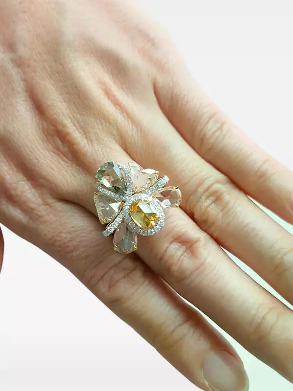 HYT JEWELRY Butterfly-shape Diamond Cocktail Ring - Silver
