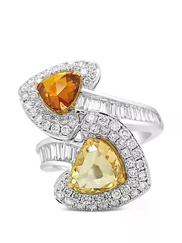 HYT JEWELRY 18k White Gold Multi-cut Diamond Cocktail Ring - Silver
