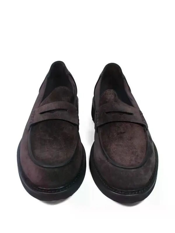 Canali Panelled Penny Leather Loafers
