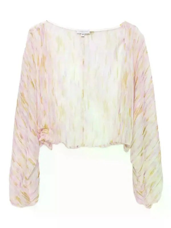 GIADA CURTI Square Neck Cropped Blouse - Pink