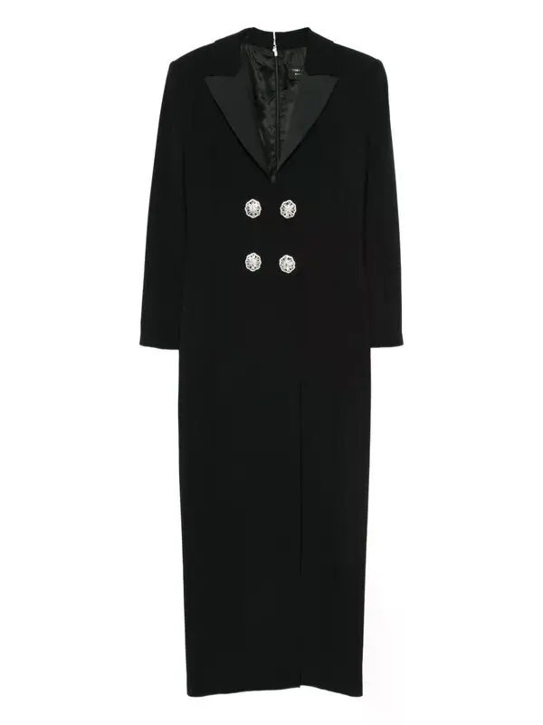 SIMONA CORSELLINI Lapel-embellished Maxi Dress