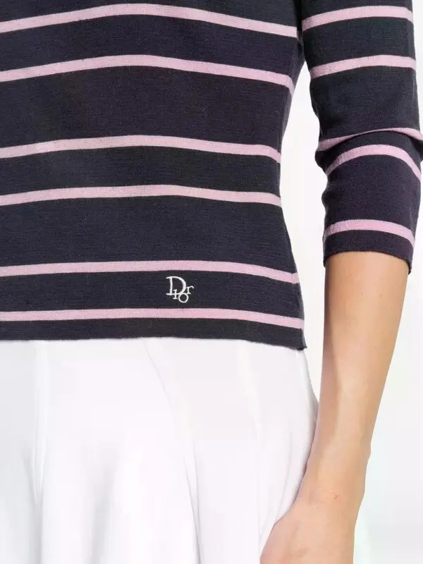 Dior Striped Long Sleeve Top