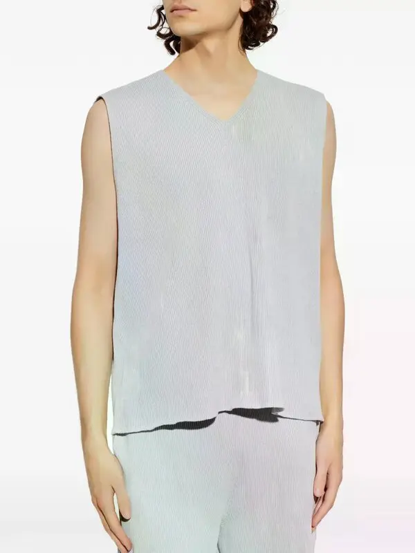 Issey Miyake Pleated V-neck Vest