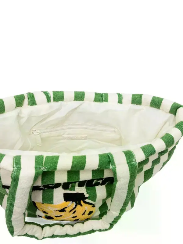 Farm Rio Striped Tropical Banana Tote Bag