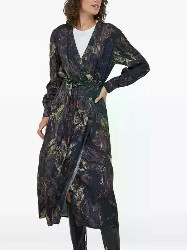 MOS MOSH Belted Printed Midi Wrap Dress