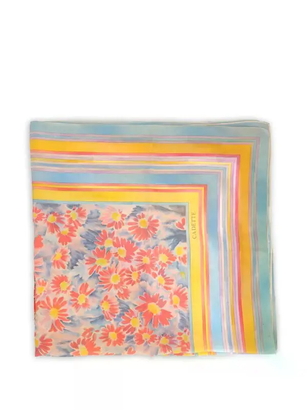 CADATTE Flower-patterned Scarf - Blue