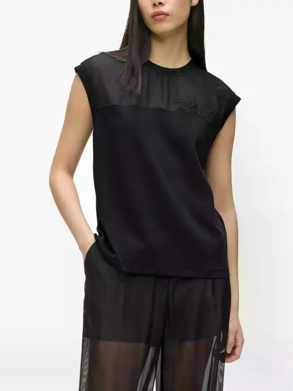 Karl Lagerfeld Signature Organza Tank Top