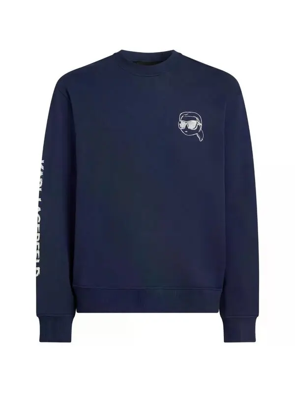 Karl Lagerfeld Ikon Logo Relaxed Sweater - Blue