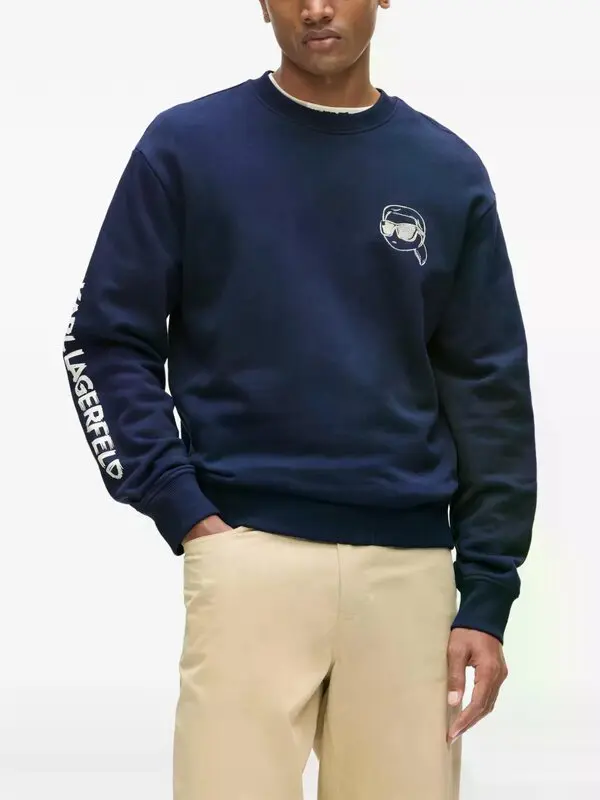 Karl Lagerfeld Ikon Logo Relaxed Sweater - Blue
