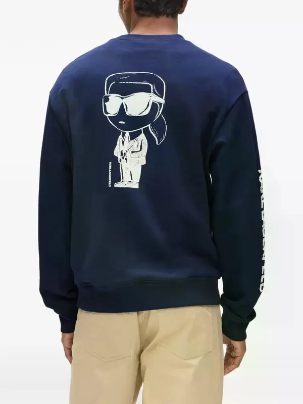 Karl Lagerfeld Ikon Logo Relaxed Sweater - Blue