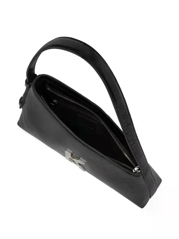 Karl Lagerfeld Leather Shoulder Bag With Logo Appliqu