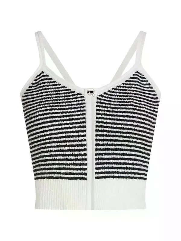 Karl Lagerfeld Striped Knit Top - White
