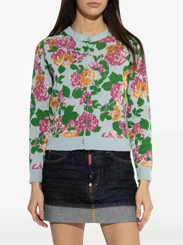 Kenzo Floral-print Knitted Cardigan