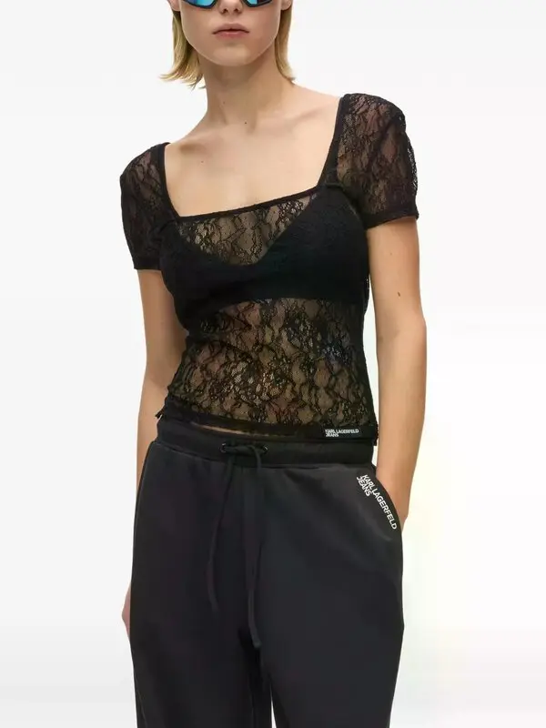 Karl Lagerfeld Lace Square-neck Blouse