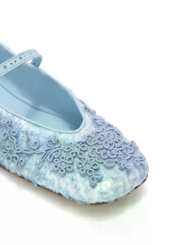 Ermanno Scervino Ballet Flats With Floral Embellishment