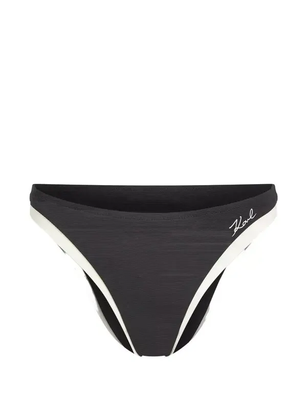 Karl Lagerfeld Signature Bikini Bottoms - Black