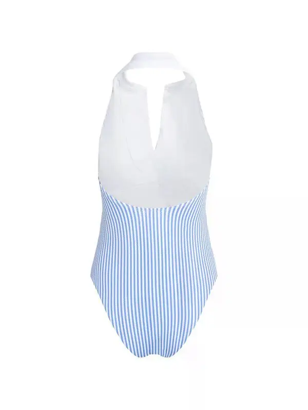 Karl Lagerfeld Hotel Karl Cheeky Striped Swimsuit - Blue