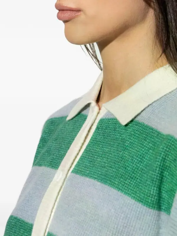 Munthe Bracha Striped Sleeveless Polo-collar Sweater