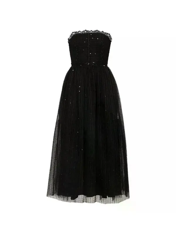 NISSA Lace-trimmed Tulle Midi Dress